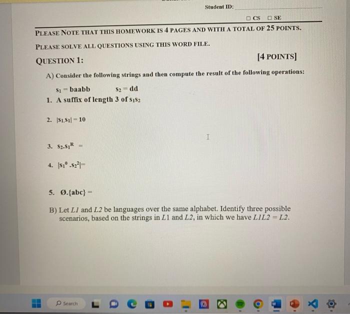 Solved PLEASE SOLVE ALL QUESTIONS USING THIS WORD FILE. | Chegg.com