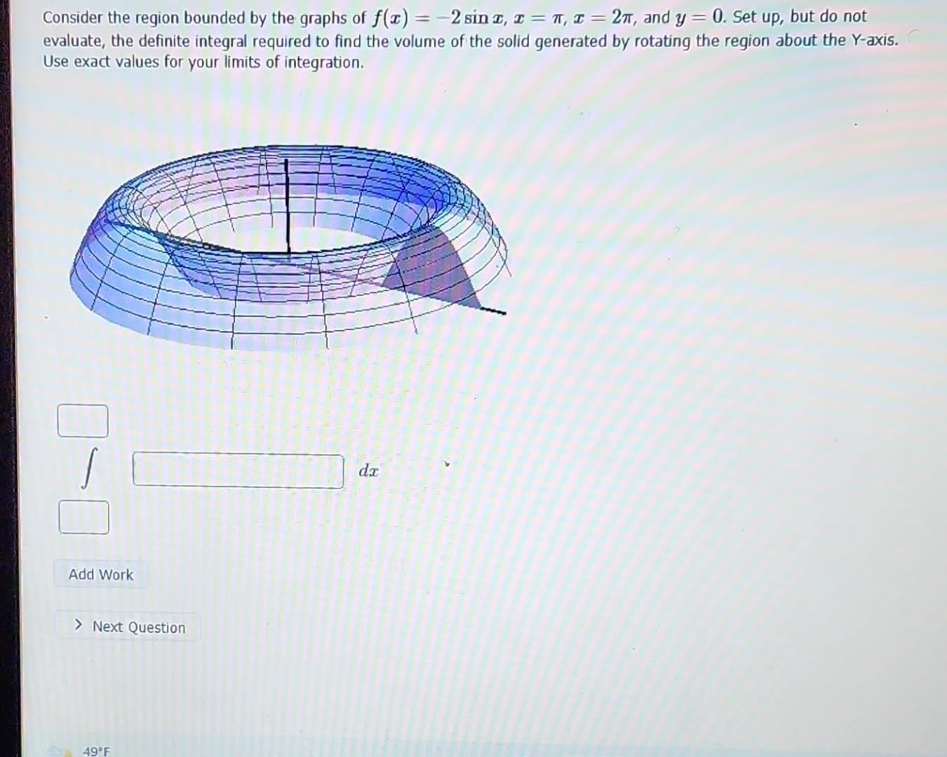 Solved Consider the region bounded by the graphs of | Chegg.com