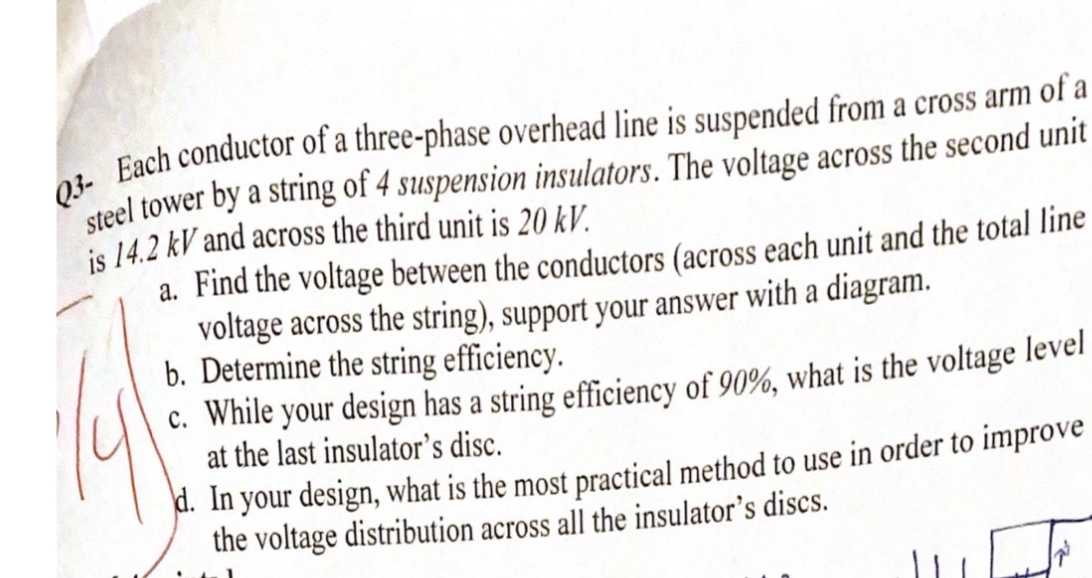 Solved Each conductor of a three-phase overhead line is | Chegg.com