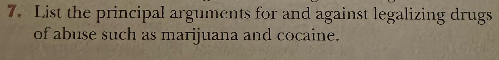 Solved List the principal arguments for and against | Chegg.com