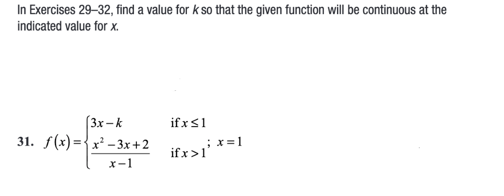 Solved In Exercises 29-32, ﻿find a value for k ﻿so that the | Chegg.com