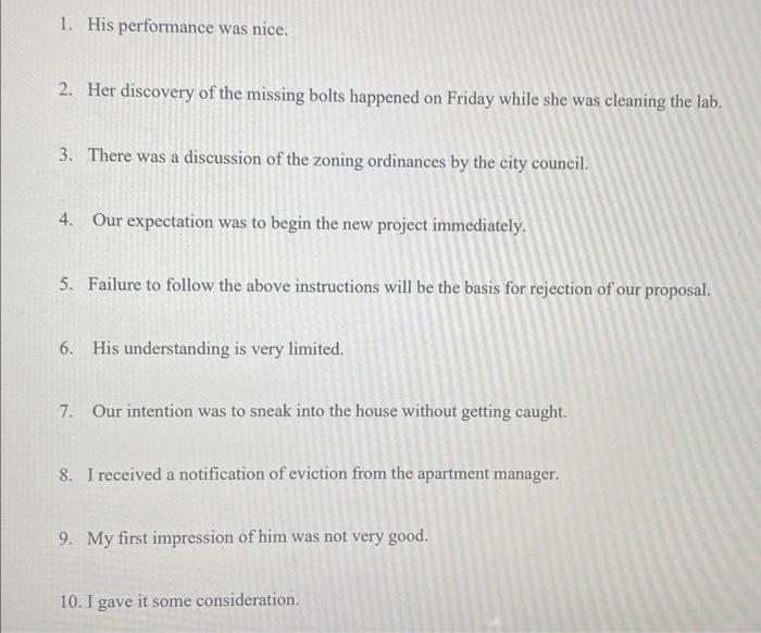 A nominalization is a word that you can use as a | Chegg.com