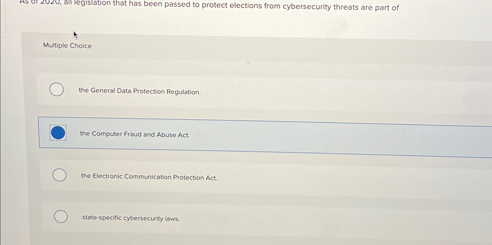 Solved Multiple Choicethe General Data Protection | Chegg.com