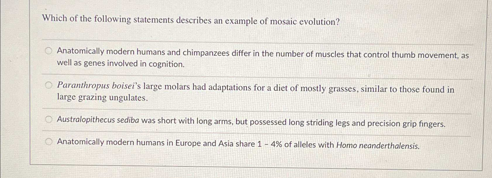 Solved Which of the following statements describes an | Chegg.com