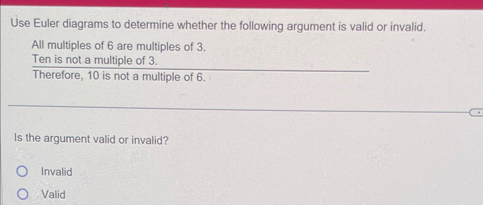 Solved Use Euler diagrams to determine whether the following | Chegg.com