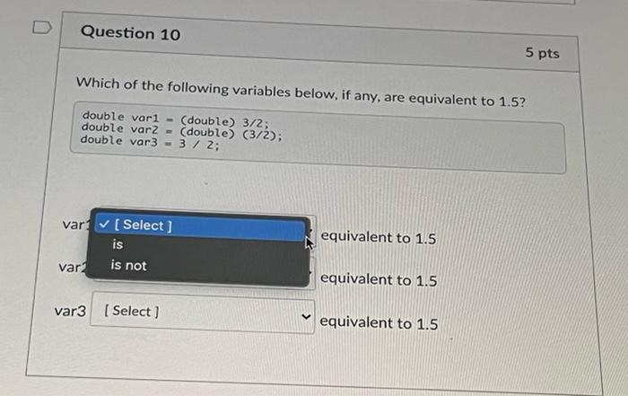 Solved Question 10 5 pts Which of the following variables | Chegg.com