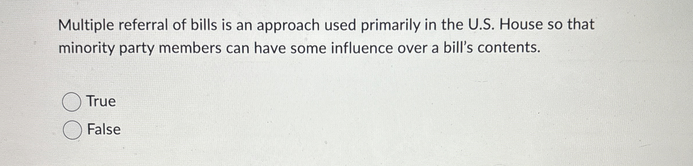 Solved Multiple referral of bills is an approach used | Chegg.com