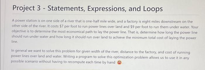 Solved Project 3 - Statements, Expressions, and Loops A | Chegg.com