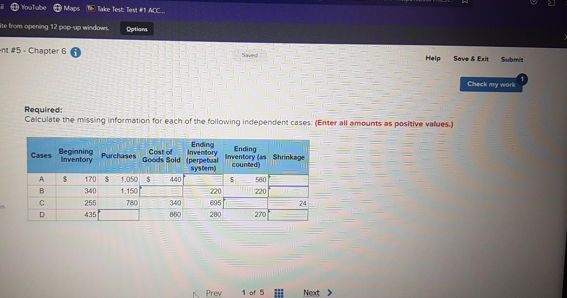 Solved Required: Calculate the missing information for each | Chegg.com