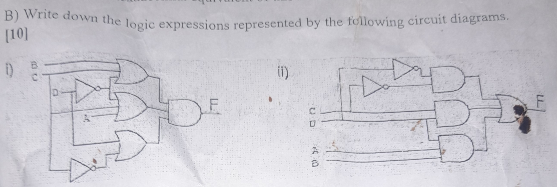Solved B) ﻿Write down the logic expressions represented by | Chegg.com