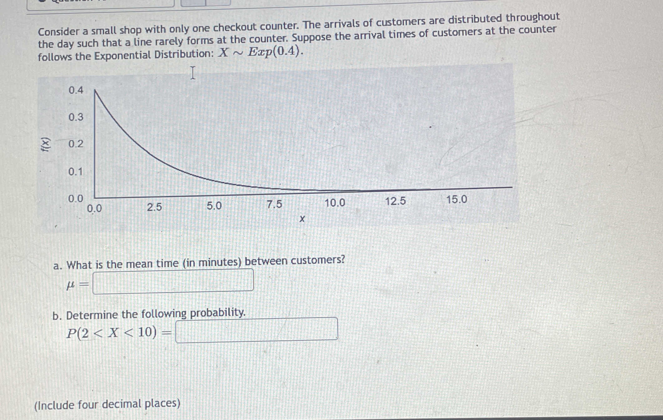Solved Consider a small shop with only one checkout counter. | Chegg.com