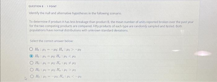 Solved Identify the null and alternative hypotheses in the | Chegg.com