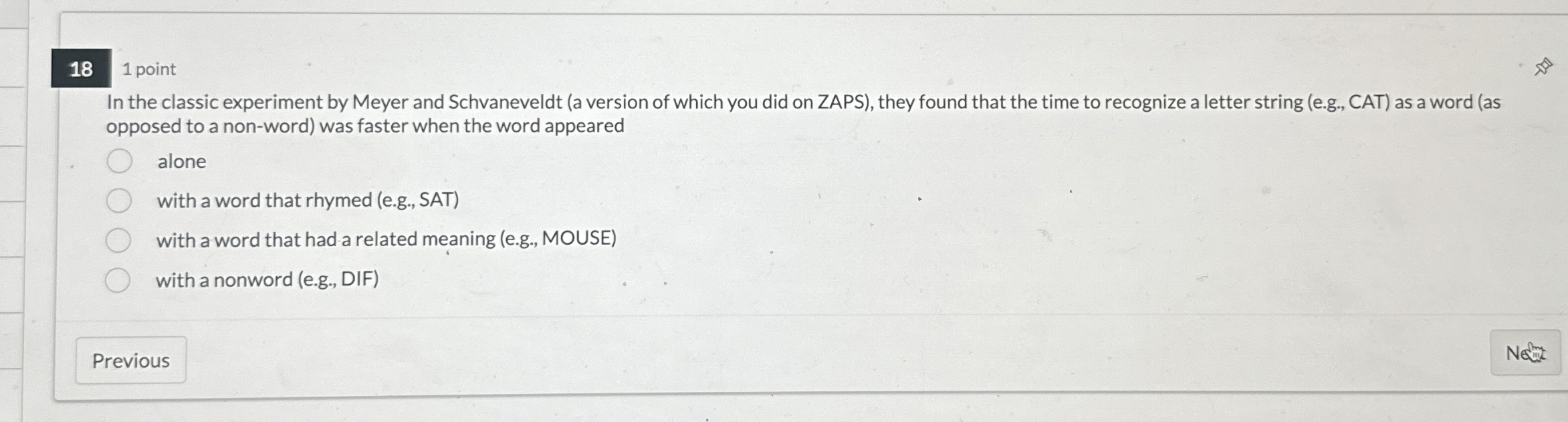 Solved 181 ﻿pointIn the classic experiment by Meyer and | Chegg.com