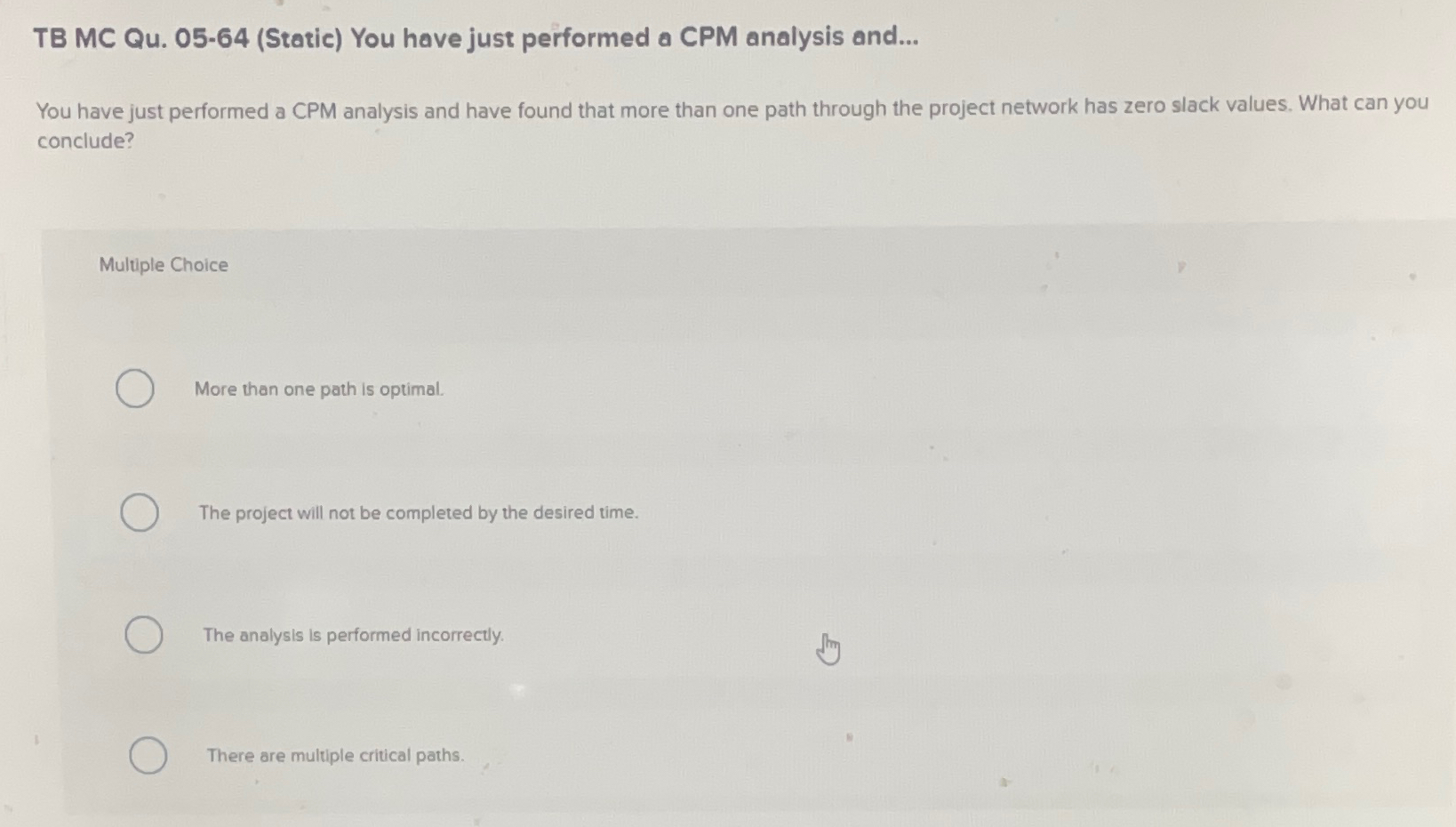 Solved TB MC Qu. 05-64 (Static) ﻿You have just performed a | Chegg.com
