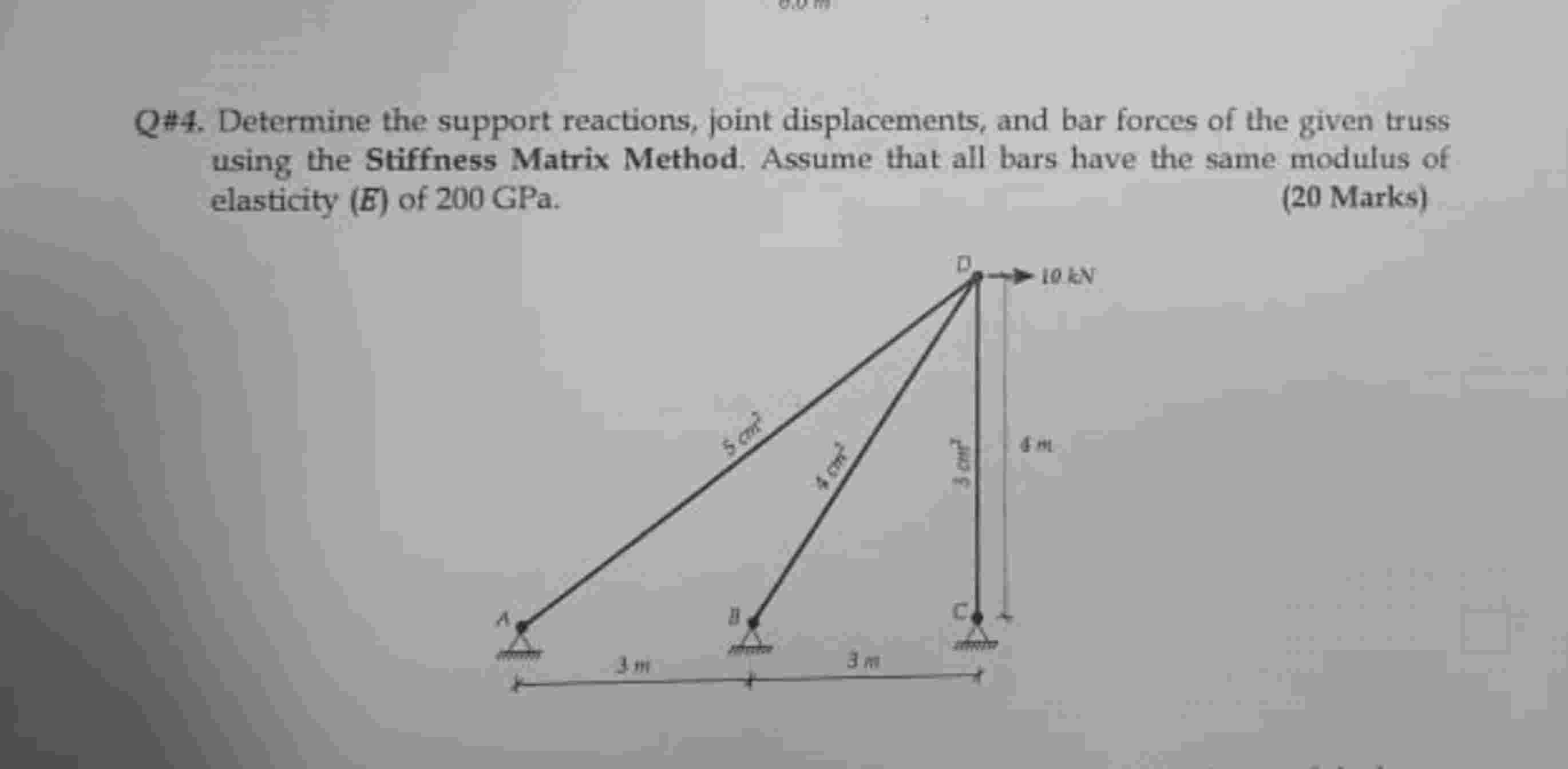 Solved by an EXPERT Q\#4. ﻿Determine the support reactions, joint | Chegg.com