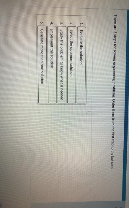 Solved There are 5 steps for solving engineering problems. | Chegg.com