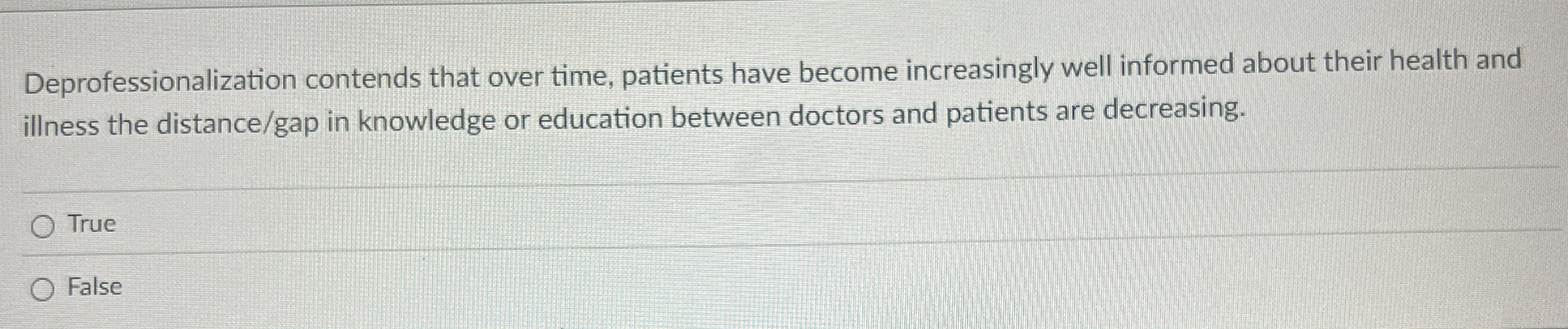 Solved Deprofessionalization contends that over time, | Chegg.com