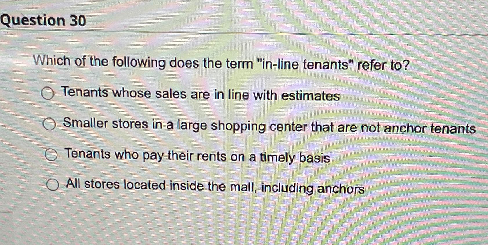Solved Question 30Which of the following does the term | Chegg.com