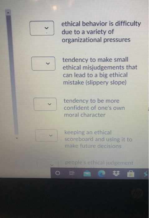 Solved 1. bounded ethicality 2. conformity bias 3. | Chegg.com