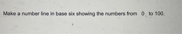 Solved Make a number line in base six showing the numbers | Chegg.com