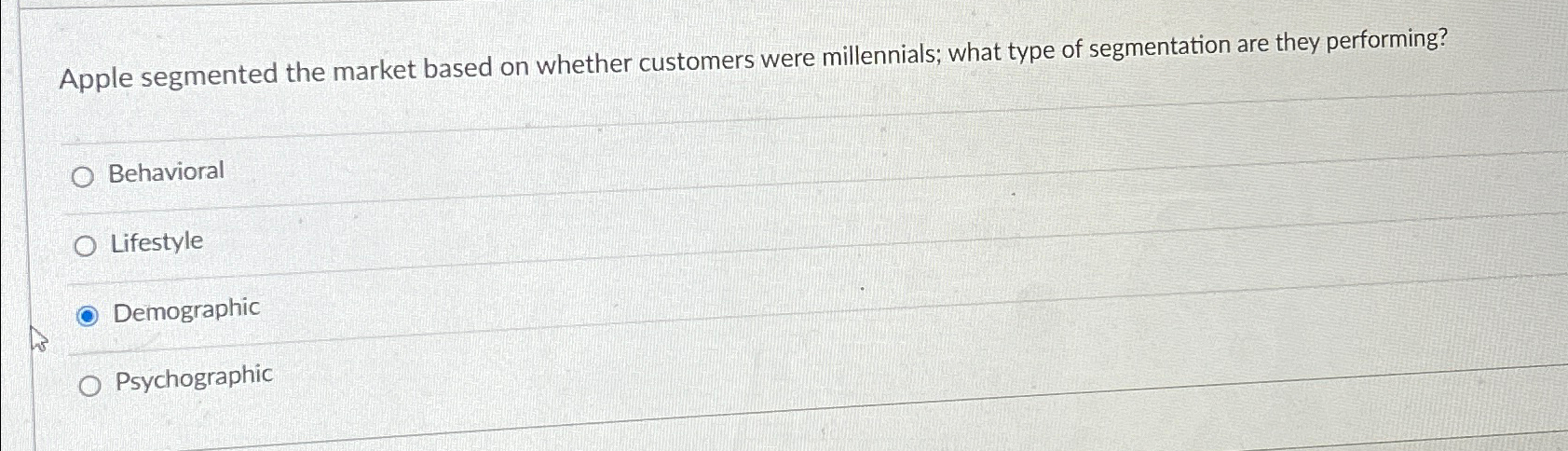 Solved Apple segmented the market based on whether customers | Chegg.com