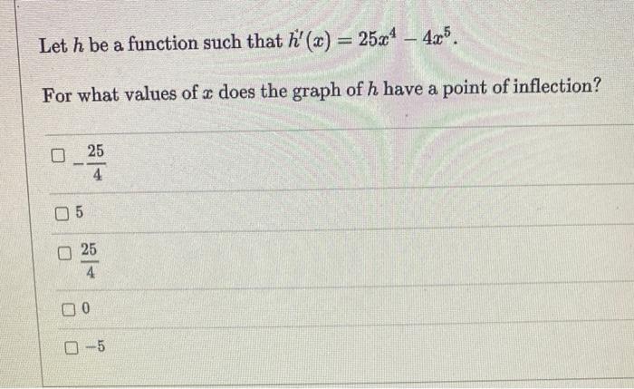 Solved The differentiable function h and its derivative h' | Chegg.com