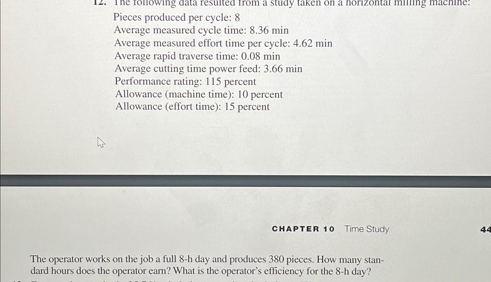 Solved Pieces produced per cycle: 8Average measured cycle | Chegg.com