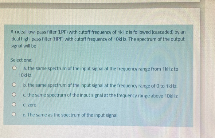 Solved An ideal low-pass filter (LPF) with cutoff frequency | Chegg.com