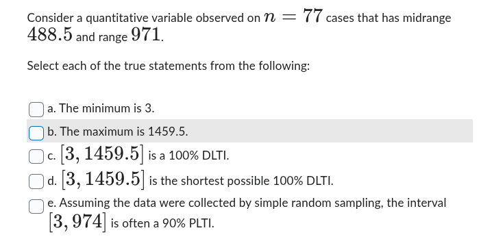 Solved Consider a quantitative variable observed on n=77 | Chegg.com