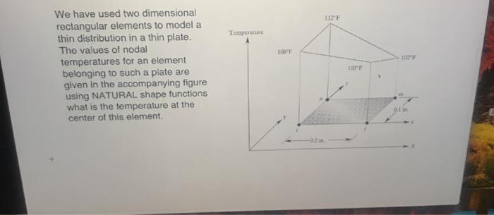Solved 112 F Tamperature TOS We have used two dimensional | Chegg.com