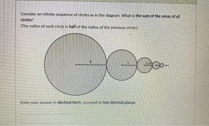 Solved Consider an infinite sequence of circles as in the | Chegg.com