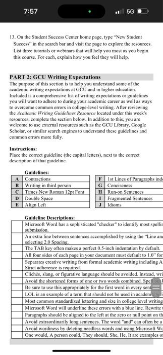 Topic 1 Assignment: GCU Resources and Writing | Chegg.com