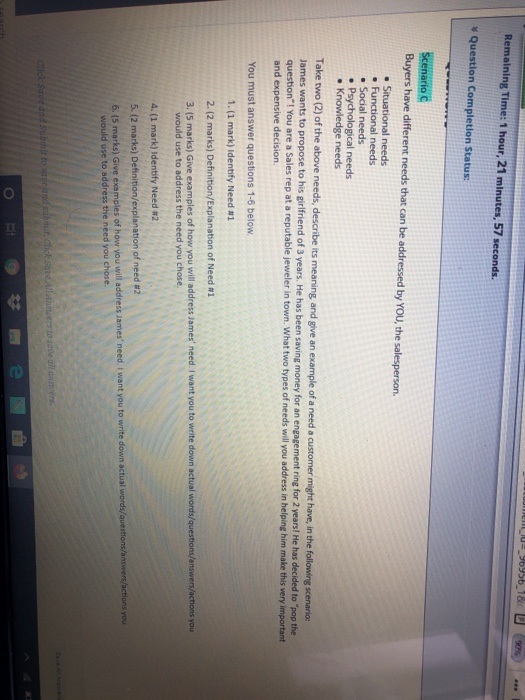 Solved _9695b_180 90 Remaining Time: 1 hour, 21 minutes, 57 | Chegg.com