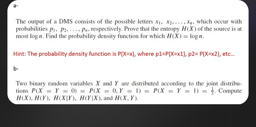 Solved a-The output of a DMS consists of the possible | Chegg.com