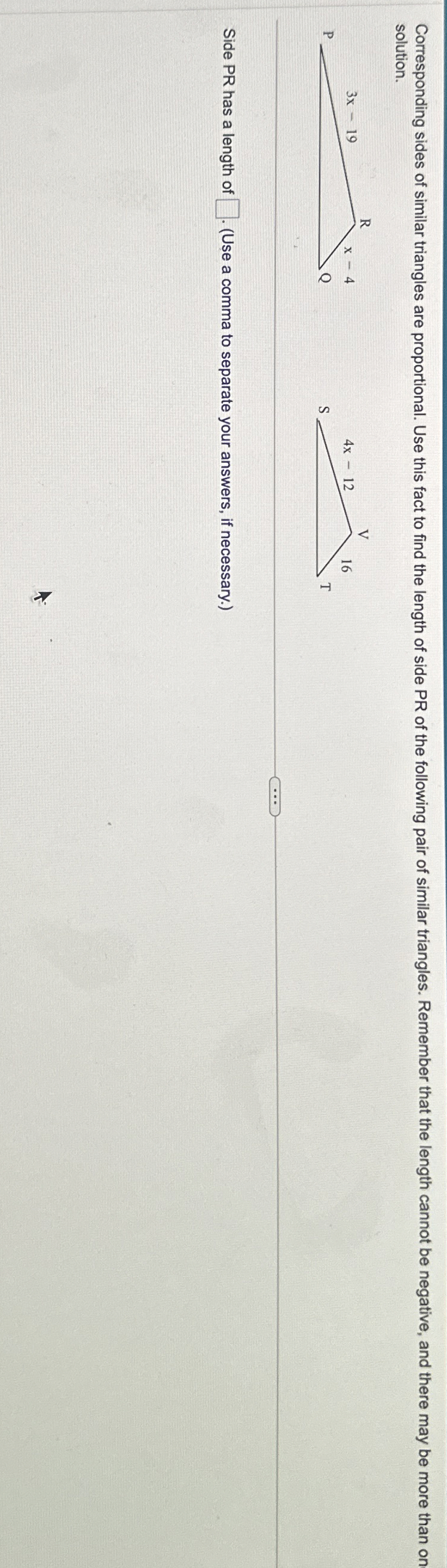 Solved Corresponding sides of similar triangles are | Chegg.com