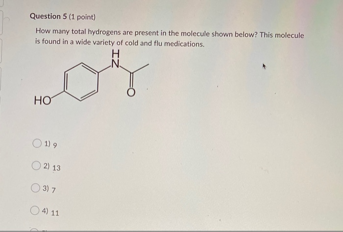Solved Question 4 (1 point) The molecular formula CHO can be | Chegg.com