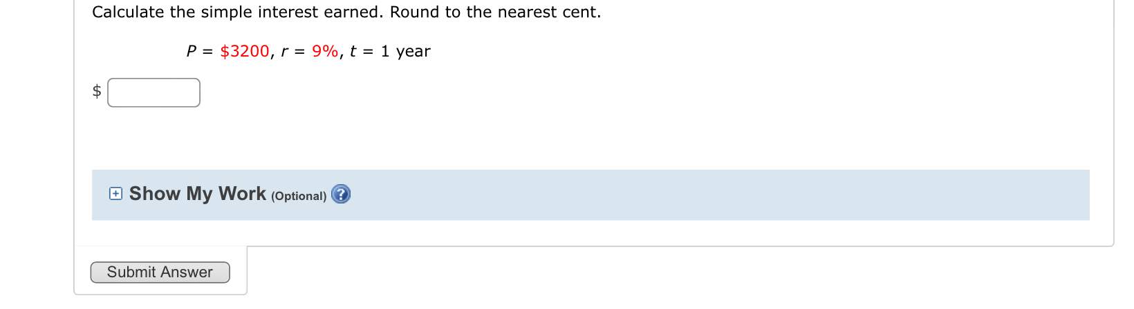 Solved Calculate the simple interest earned. Round to the | Chegg.com