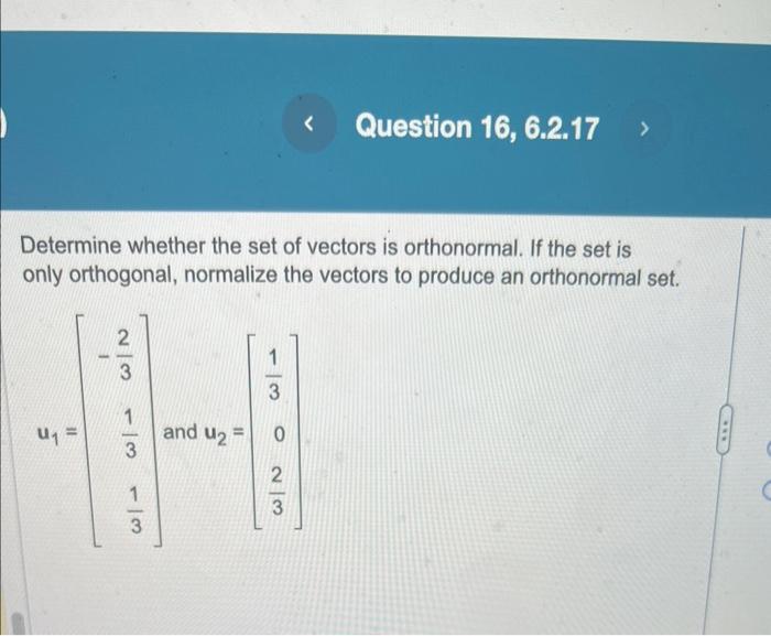 Solved Determine Whether The Set Of Vectors Is Orthonormal