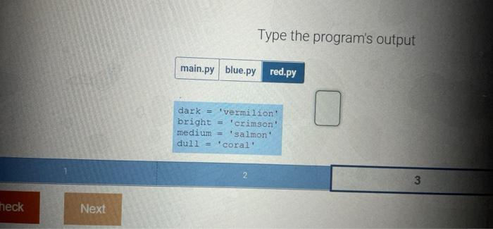 Solved Jump to level 1 Type the program's output main.py | Chegg.com