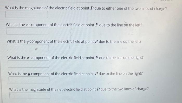 Solved Two very long, straight, lines of charge are | Chegg.com