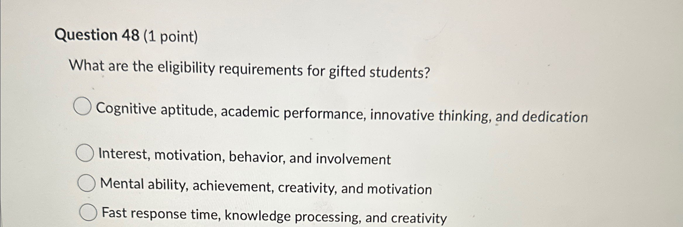 Solved Question 48 (1 ﻿point)What are the eligibility | Chegg.com