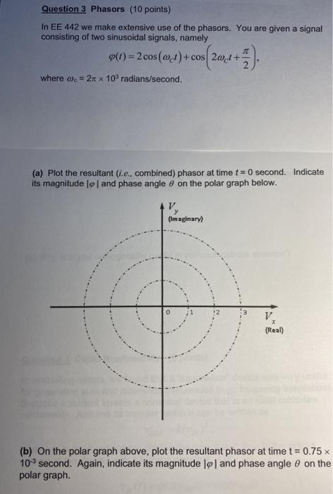 Solved Question 3 Phasors 10 Points In Ee 442 We Make 
