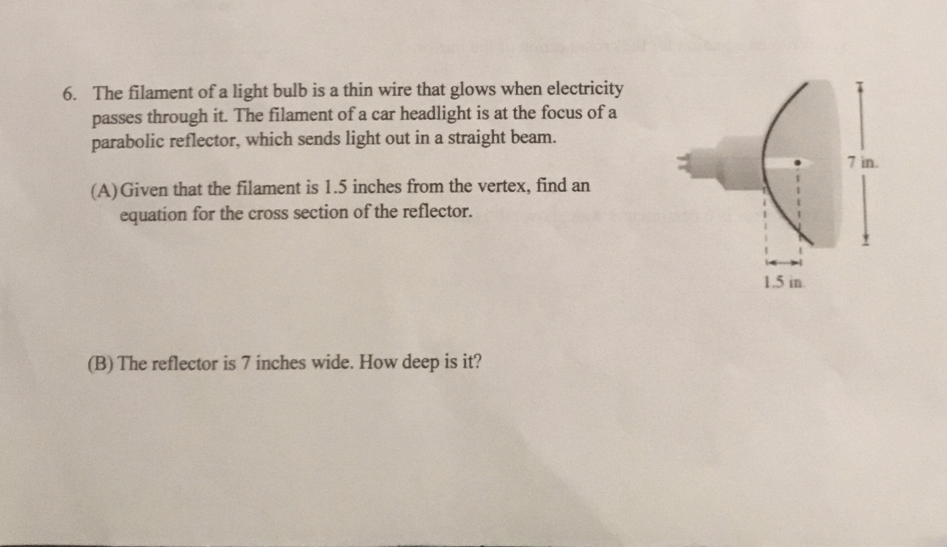 Solved 6. ﻿The filament of a light bulb is a thin wire that | Chegg.com