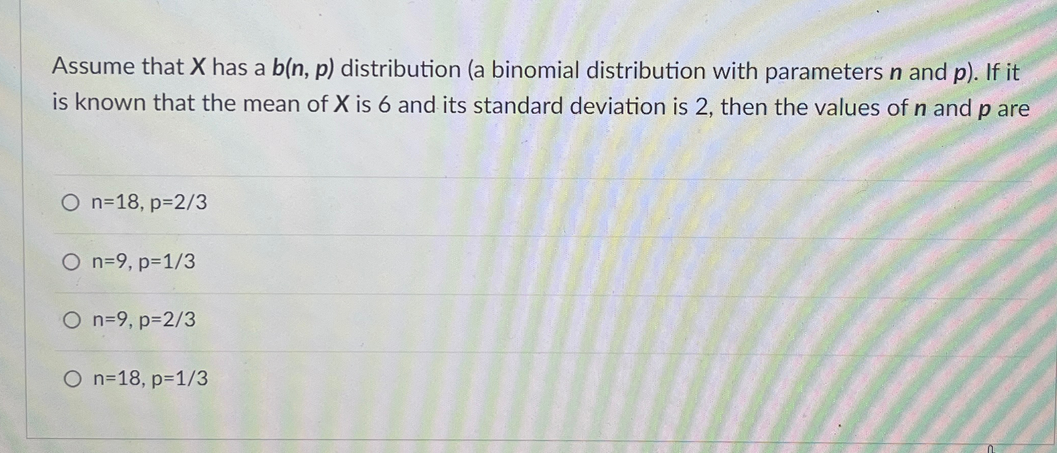 Solved Assume that x ﻿has a b(n,p) ﻿distribution (a binomial | Chegg.com