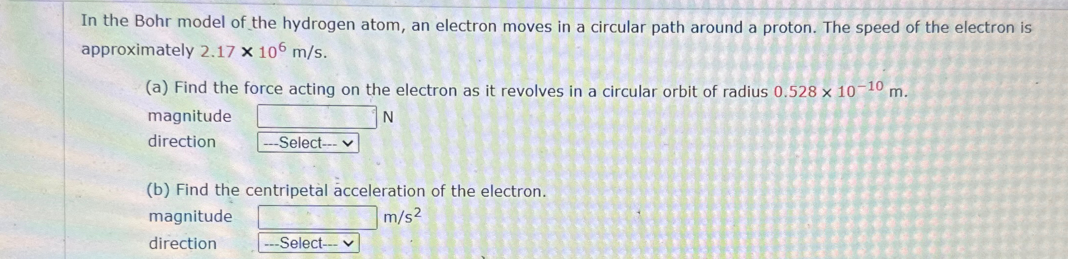 Solved In the Bohr model of the hydrogen atom, an electron | Chegg.com
