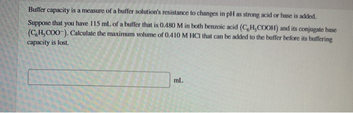 Solved Buffer capacity is a measure of a buffer solution's | Chegg.com