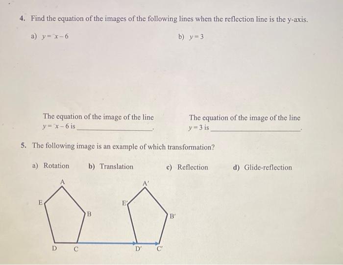 Solved 4. Find the equation of the images of the following | Chegg.com