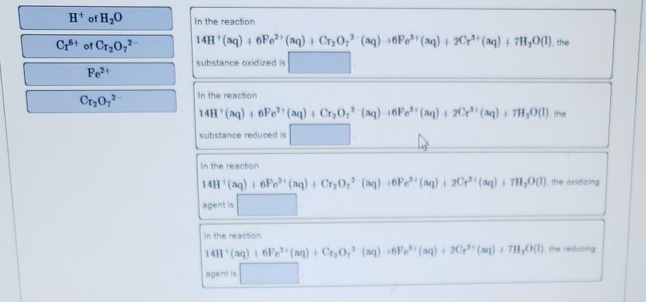 Solved Part A 2HgO(s) +2Hg(1) + O2(g) Match the species in | Chegg.com