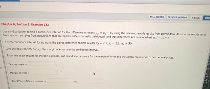 Solved FULL SCREEN PRINTER VERSION BACK NE Chapter 6, | Chegg.com