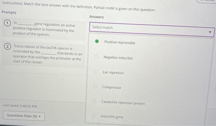 Solved Instructions: Match the best answer with the | Chegg.com